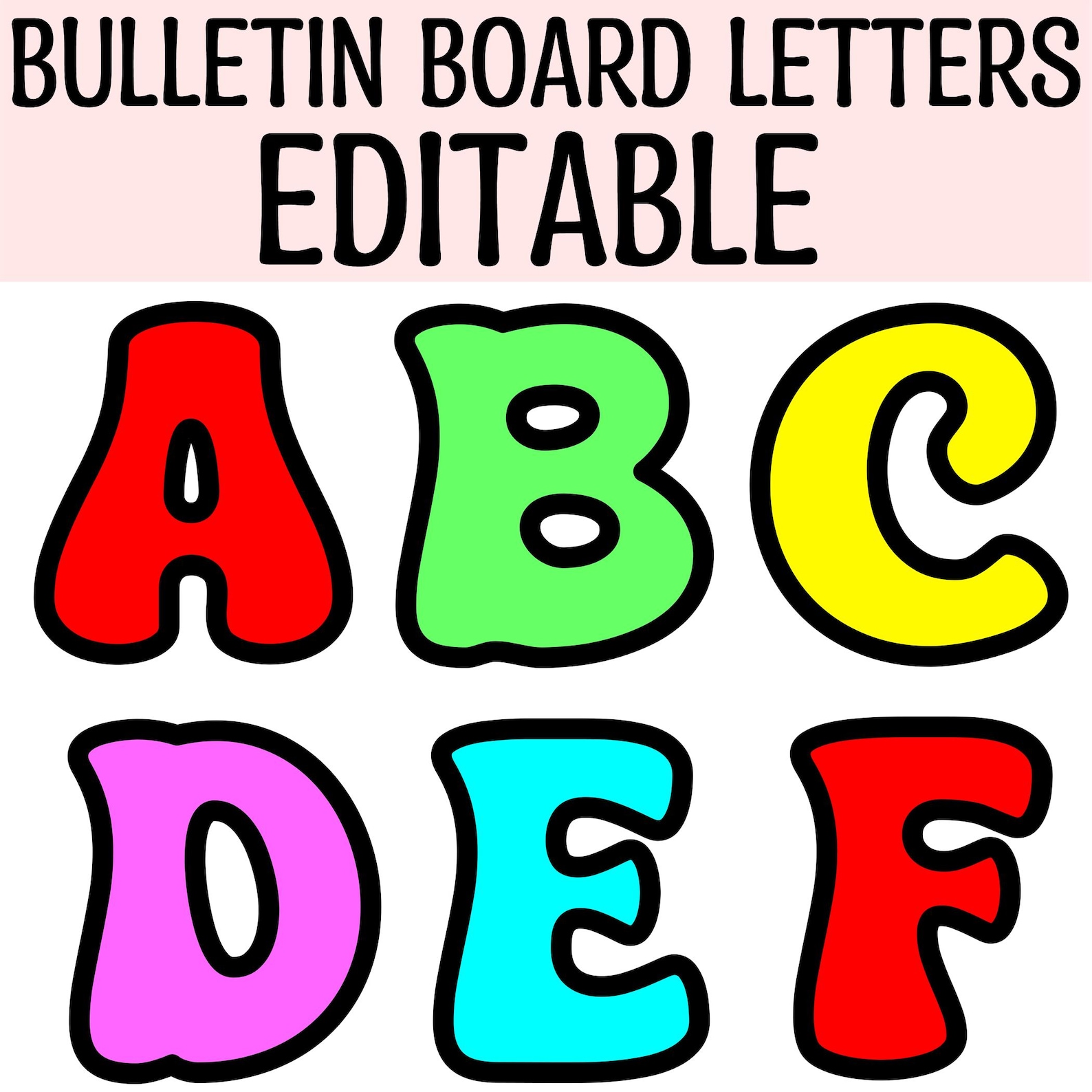 Back to School Bright Alphabet Letters for Wall Display, Printable ...