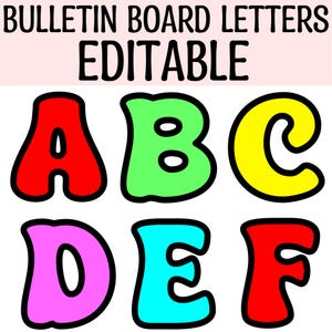 Back to School Bright Alphabet Letters for Wall Display, Printable ...