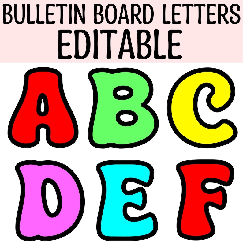 Back to School Bright Alphabet Letters for Wall Display, Printable ...