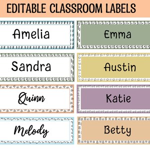 Boho Classroom Labels Student Name Tags Back to School - Etsy Canada