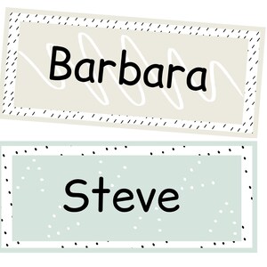 Printable Boho Neutral Name Labels, Student Name Labels, Classroom ...