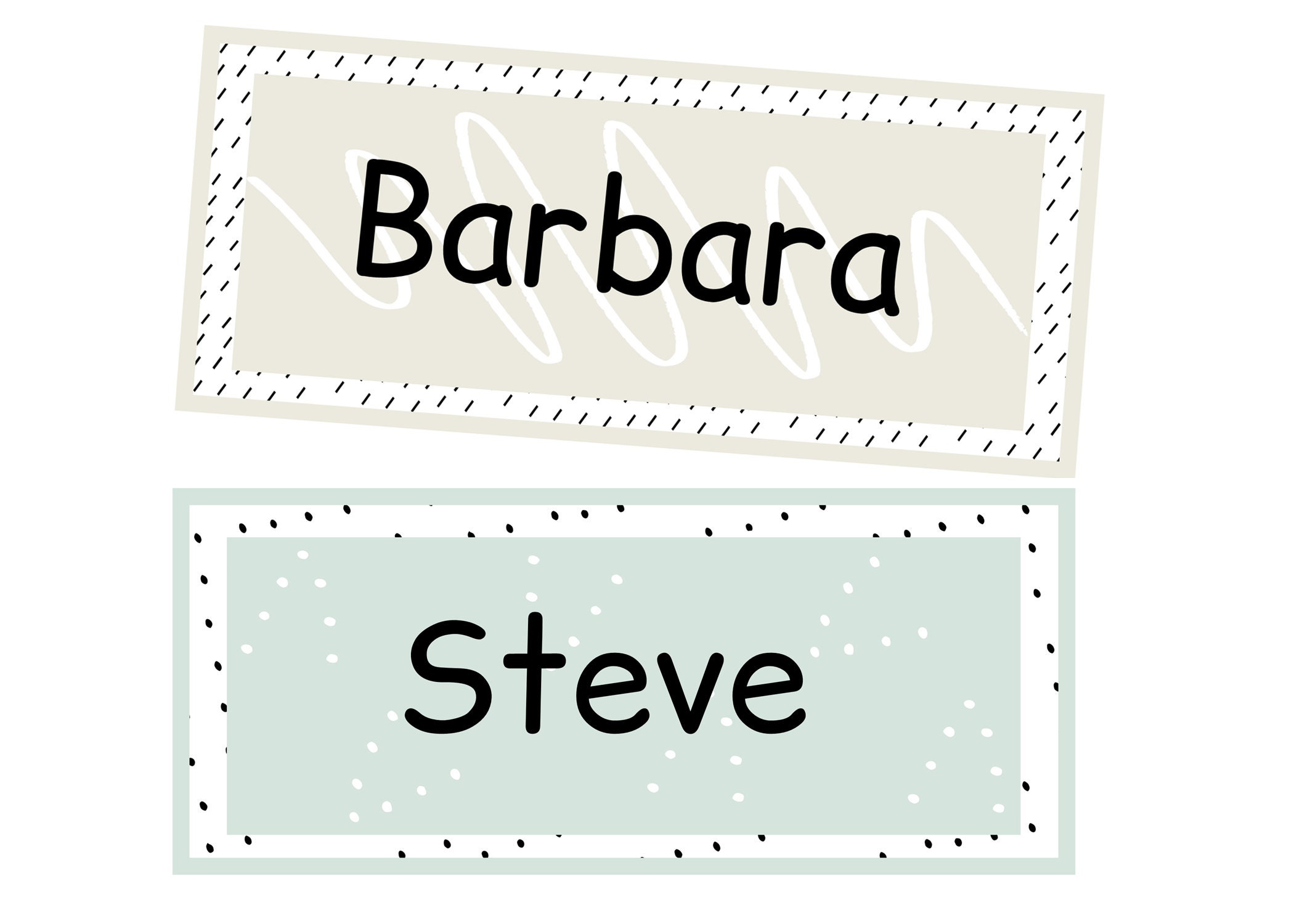 Printable Boho Neutral Name Labels, Student Name Labels, Classroom ...