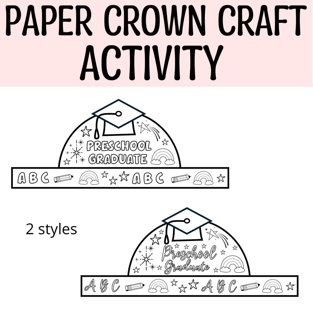 Preschool Graduation Paper Crown, Paper Crown Craft, Crown Headbands ...