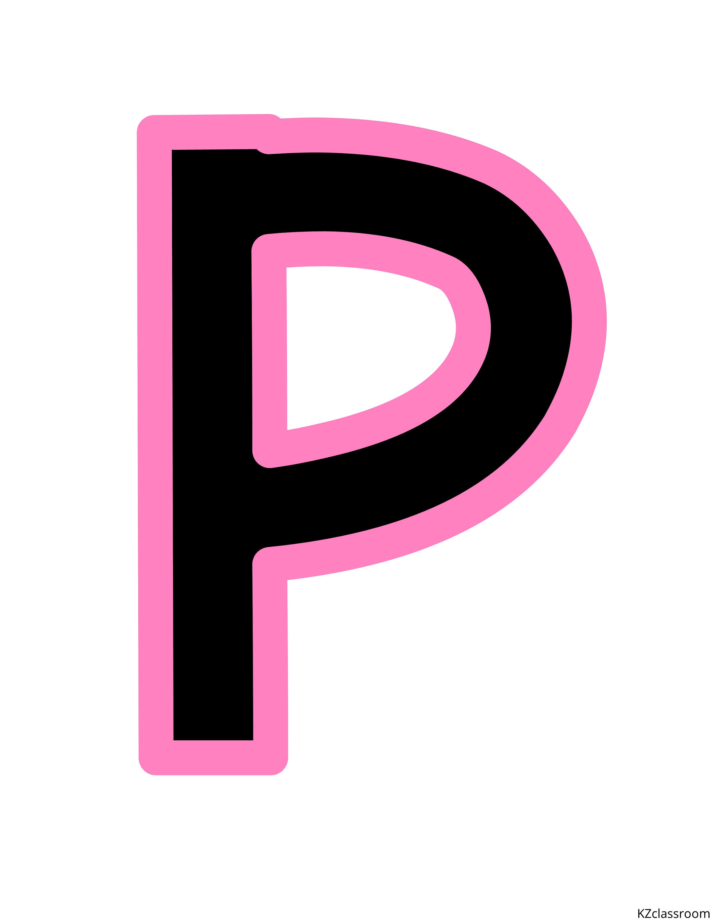 Printable Bright and Black Bulletin Board Large Alphabet Letters ...