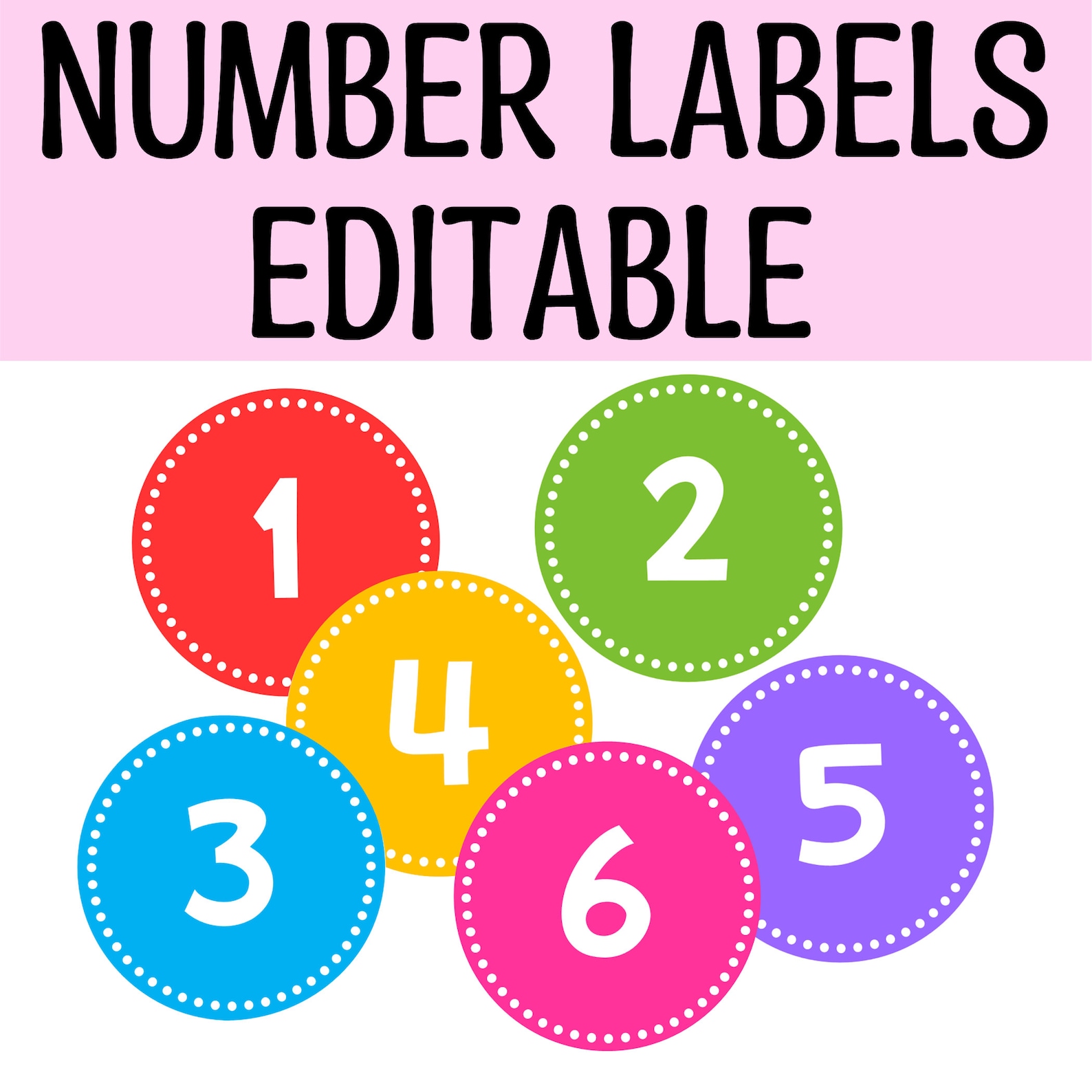 Printable Bright, Colorful Number Labels, Classroom Calendar Number ...