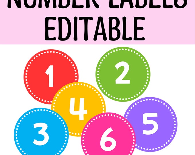 Printable Boho Neutral Number Labels, Number Tags, Cubbies Labels, Book ...