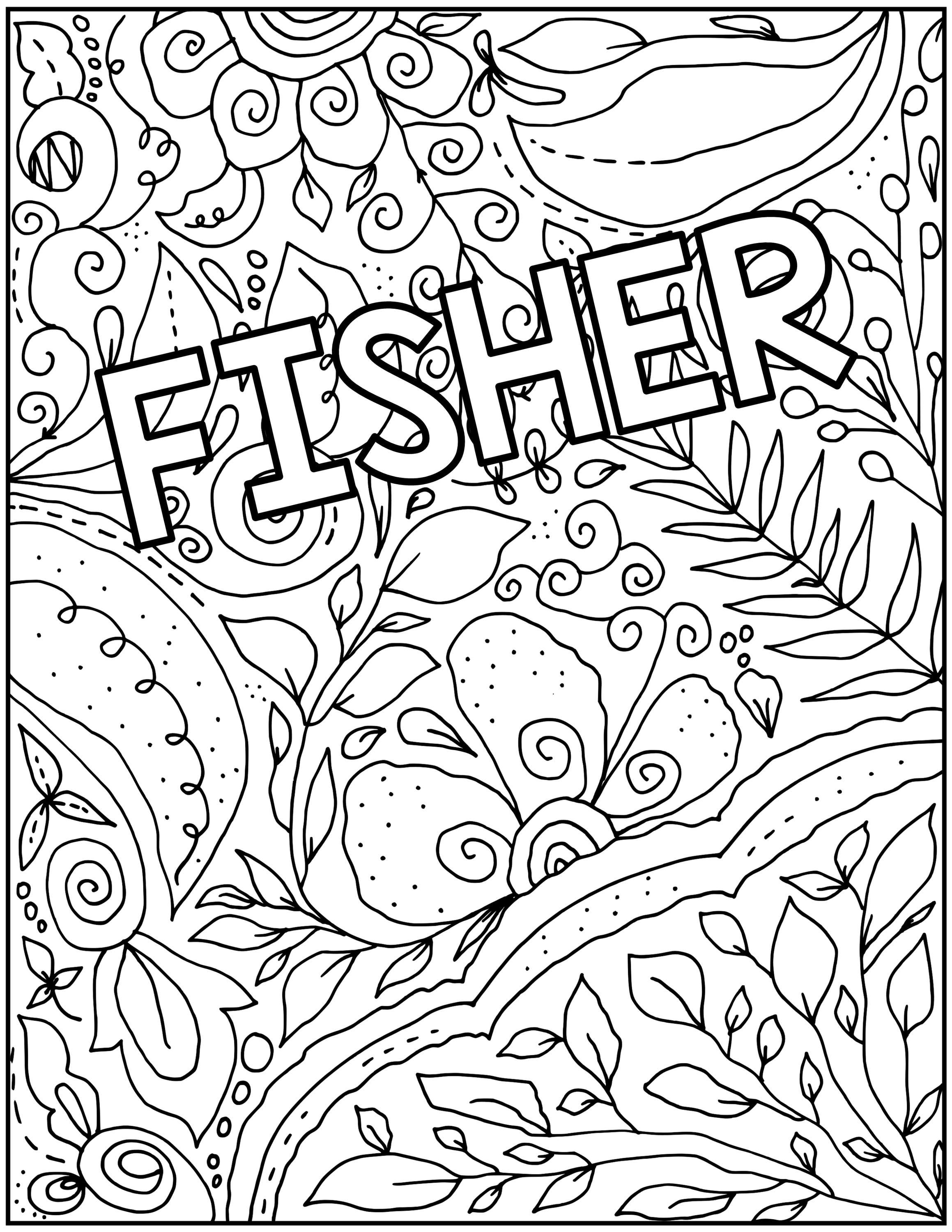 Back to School Custom Name Coloring Pages, Printable Personalized Name ...