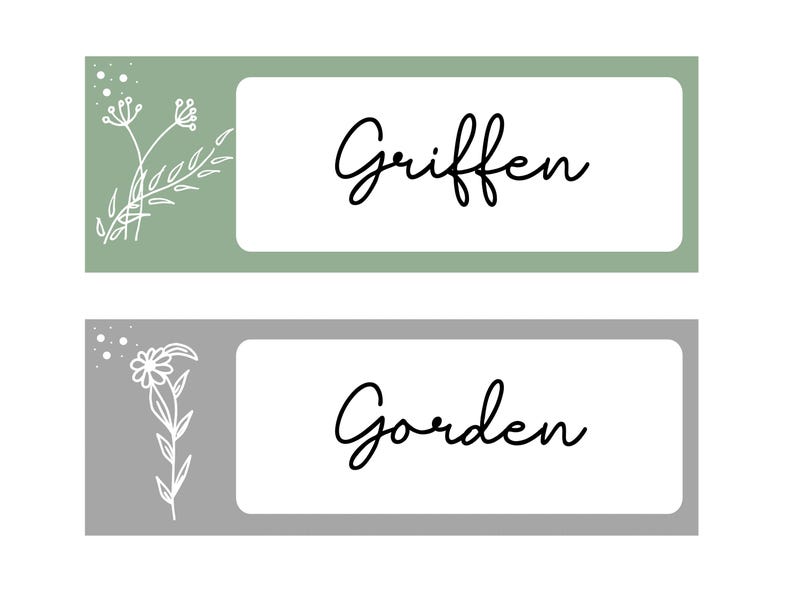 Printable Botanical Classroom Labels Bundle Pack, Editable Name Posters ...