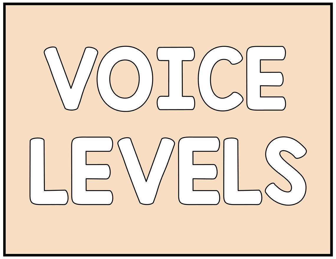 Printable Calm Colors Classroom Voice Level Cards, Editable Classroom ...