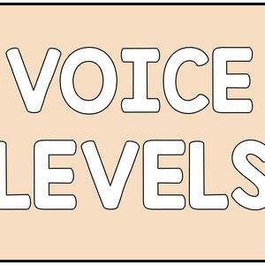 Printable Calm Colors Classroom Voice Level Cards, Editable Classroom ...