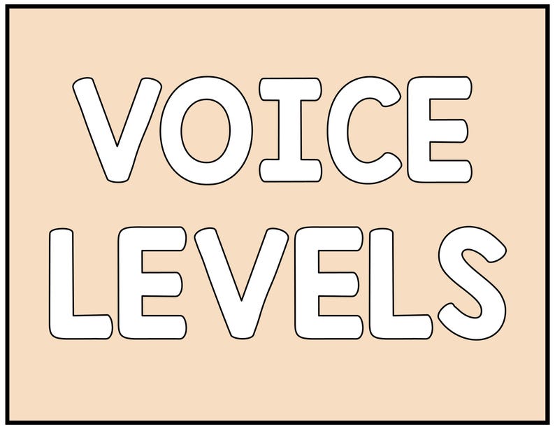 Printable Calm Colors Classroom Voice Level Cards, Editable Classroom ...
