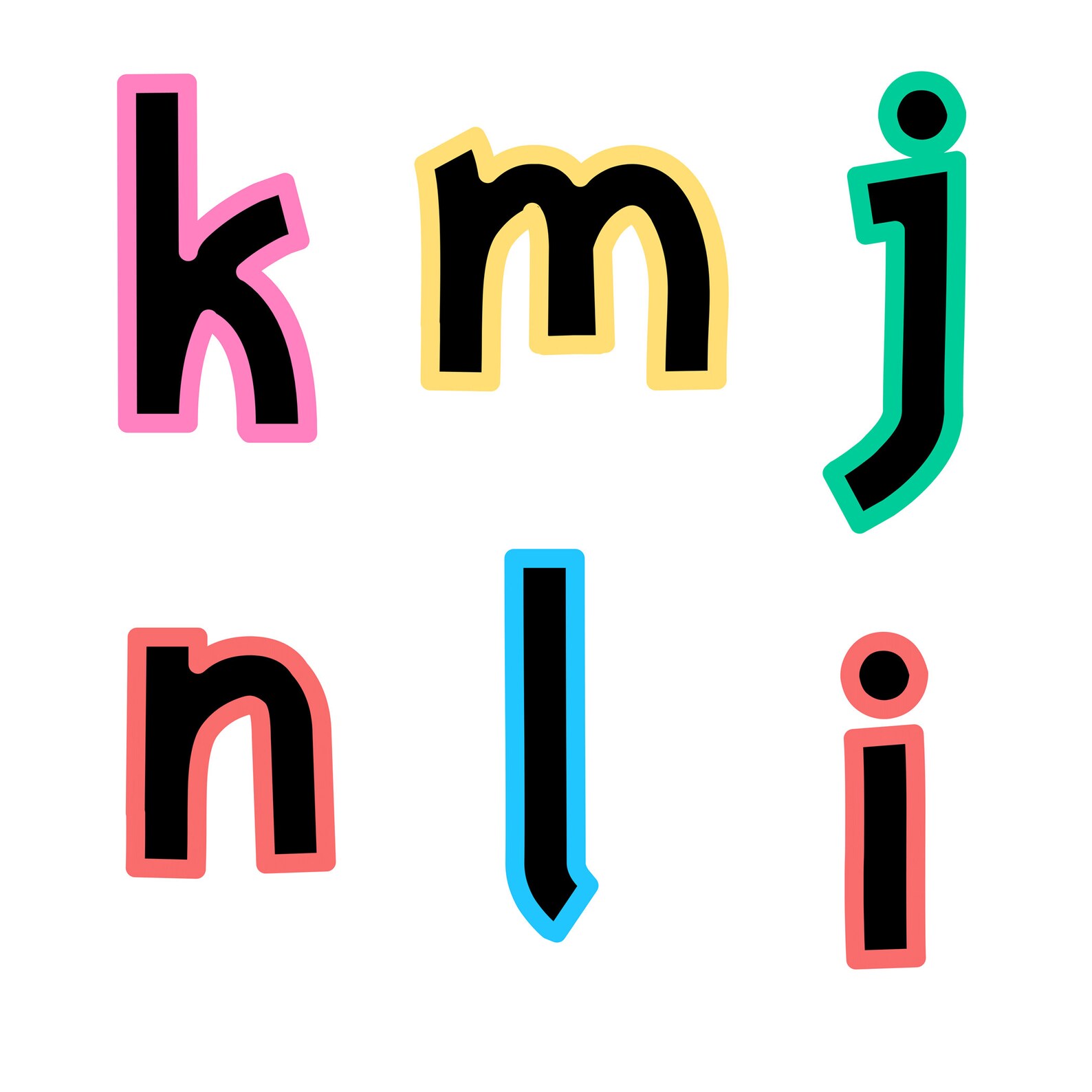 Printable Bright and Black Bulletin Board Large Alphabet Letters ...