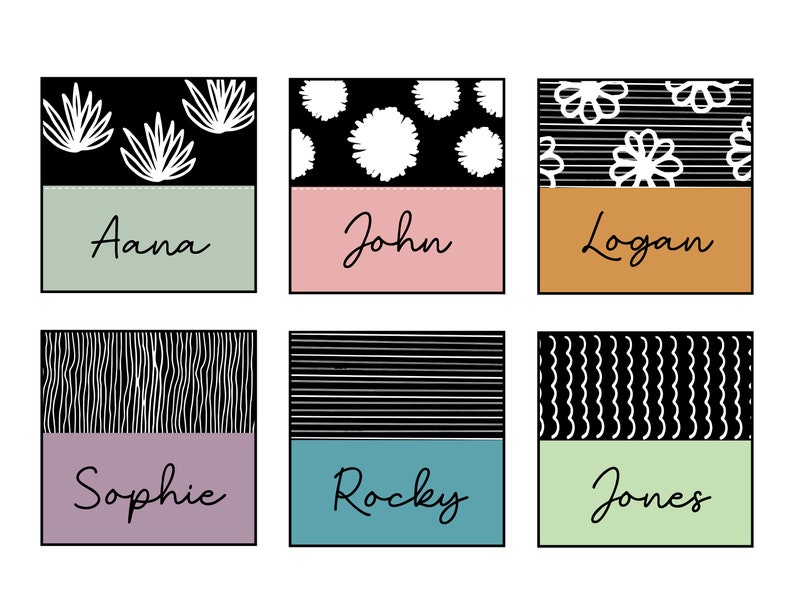 Student Name Tags, Classroom Labels, Neutral Student Labels, Boho ...
