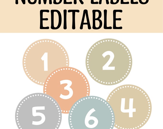Printable Classroom Number Labels, Calendar Numbers, Bright Chevron ...