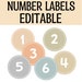 Printable Boho Neutral Number Labels, Number Tags, Cubbies Labels, Book ...