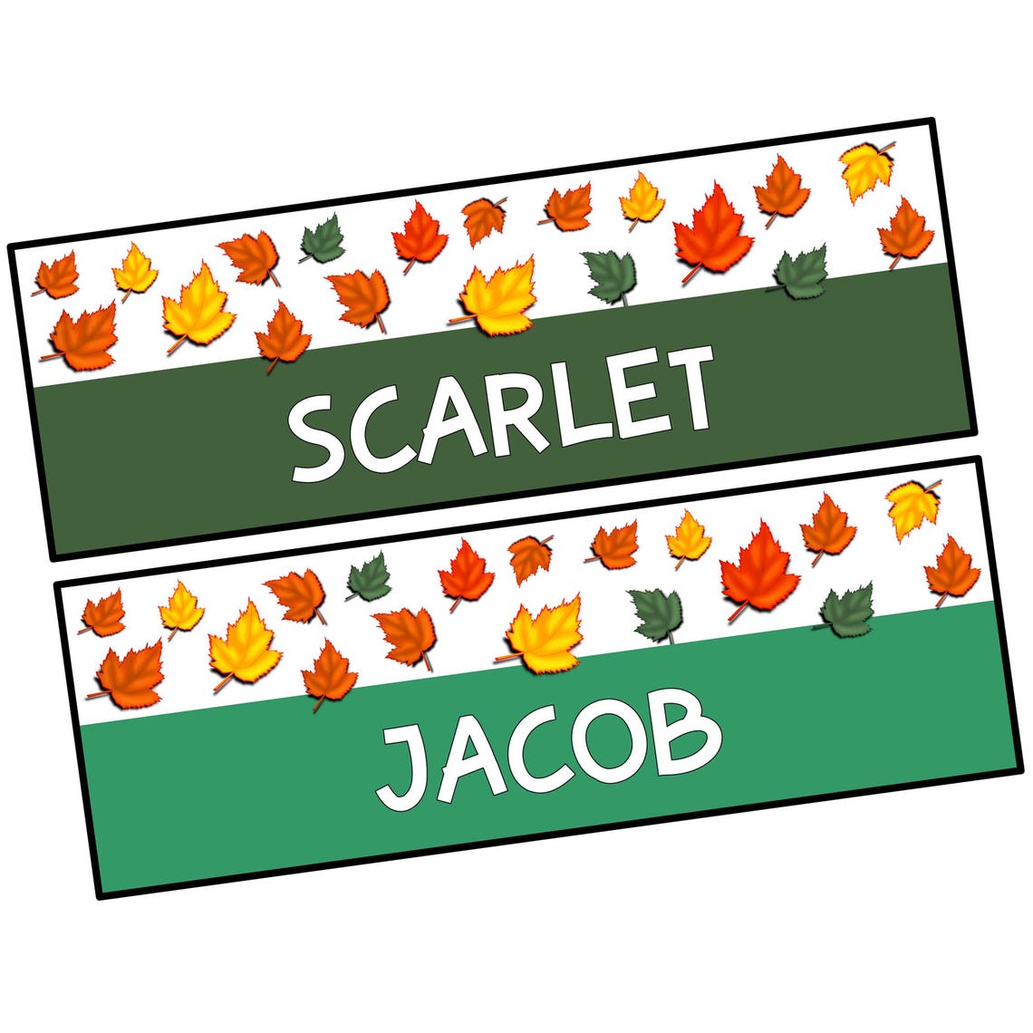 Printable Fall Leaves Name Labels, Editable Classroom Decor (PPTX) - Etsy