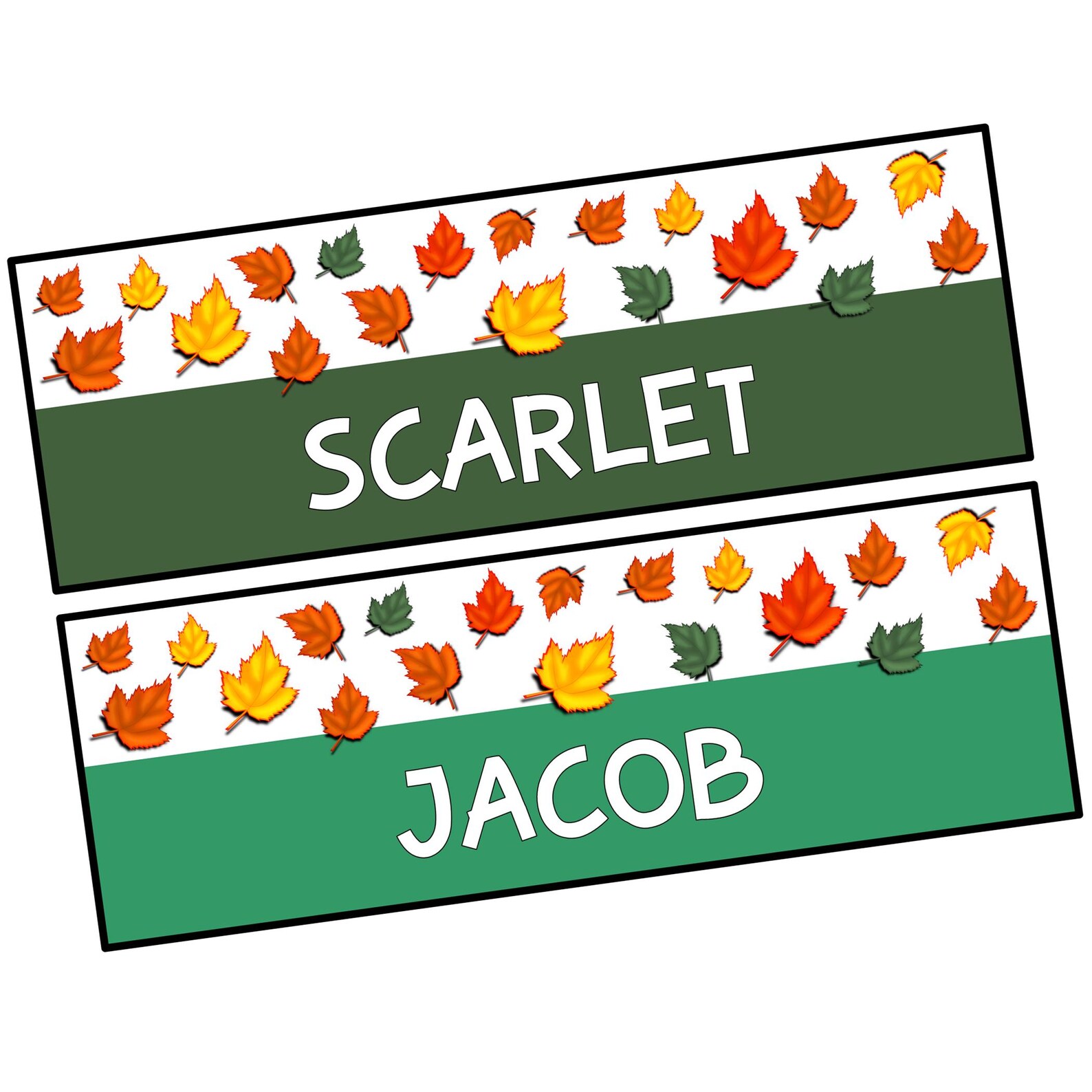 Printable Fall Name Labels, Autumn Classroom Labels, Fall Name Posters ...