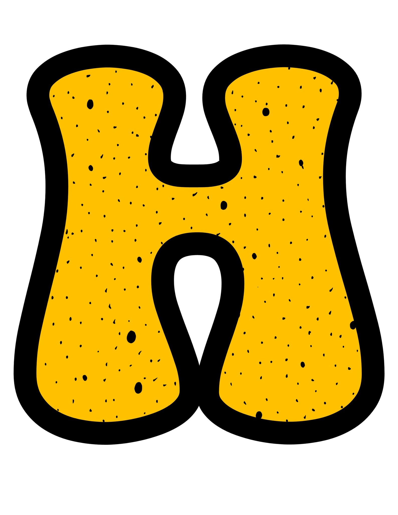 Printable Yellow Spotty Bulletin Board Letters Wall Display, Large ...