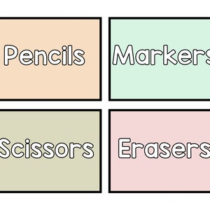 Printable Calm Colors Classroom Supplies Labels, Classroom Supplies ...