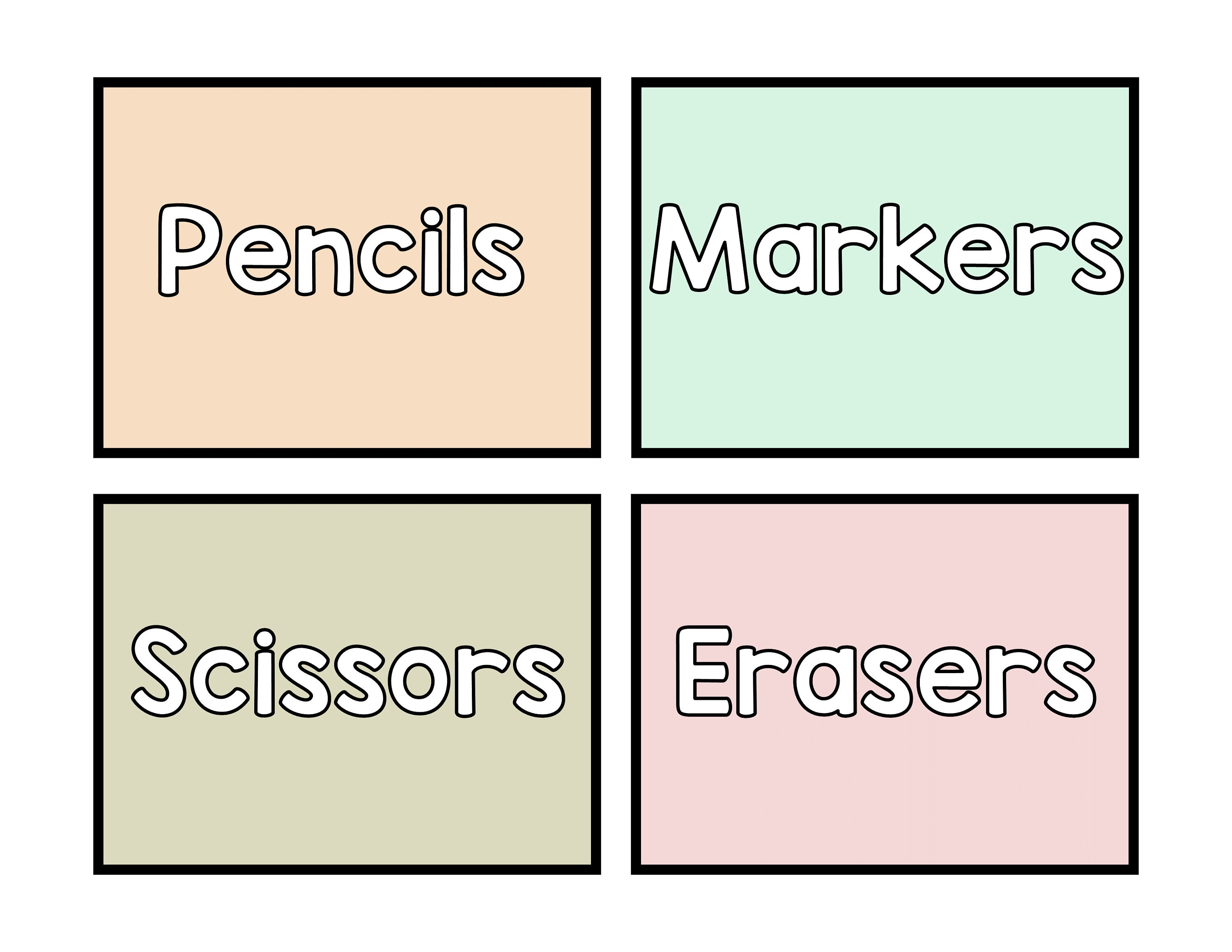 Printable Calm Colors Classroom Supplies Labels, Classroom Supplies ...