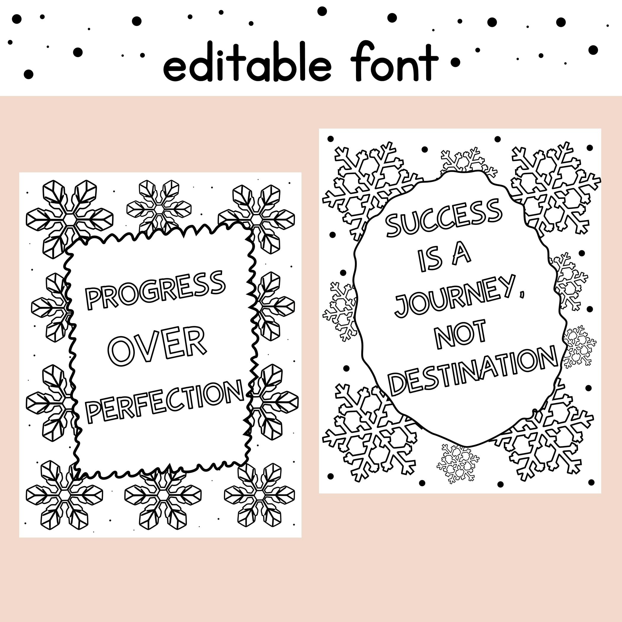 Printable Growth Mindset Coloring Pages, Editable Motivational Coloring ...