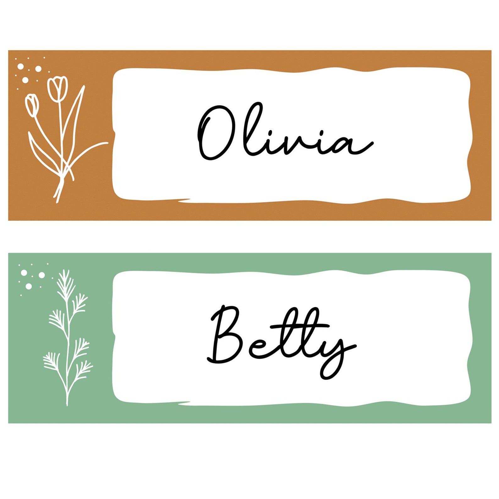 Printable Botanical Classroom Labels Bundle Pack, Editable Name Posters ...