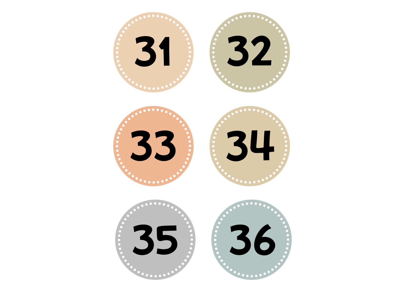Printable Boho Neutral Number Labels, Number Tags, Cubbies Labels, Book ...