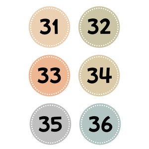 Printable Boho Neutral Number Labels, Number Tags, Cubbies Labels, Book ...