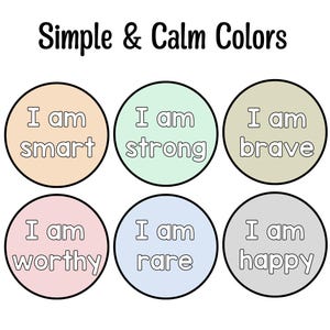 Printable Round Positive Affirmation Labels, Printable Student ...