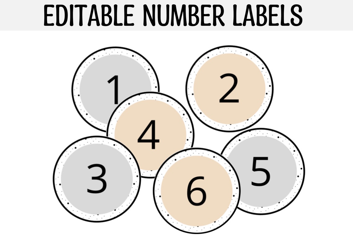 Number Labels, Printable Circle Number Tags, Math Numbers, Circle ...