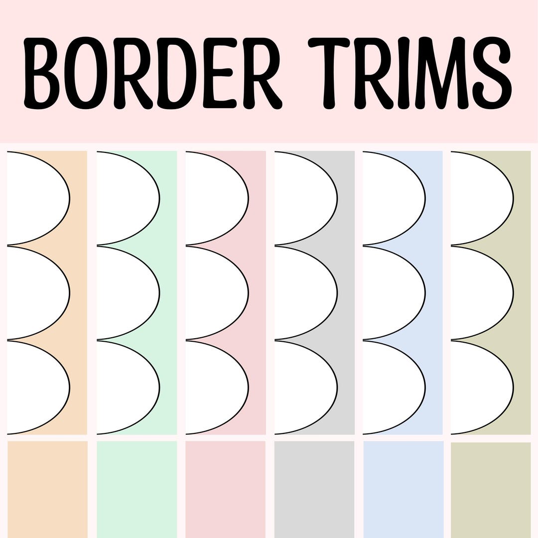 Printable Boho Bulletin Board Borders, Border Trims, Scalloped Borders ...