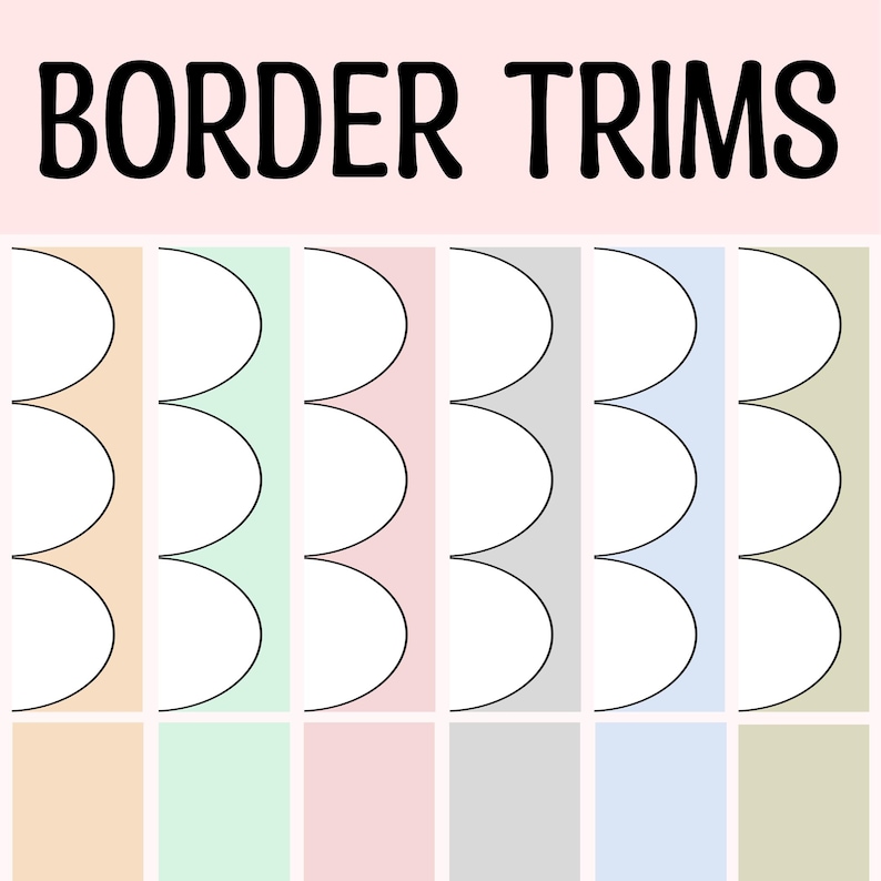 Printable Boho Bulletin Board Borders, Border Trims, Scalloped Borders ...