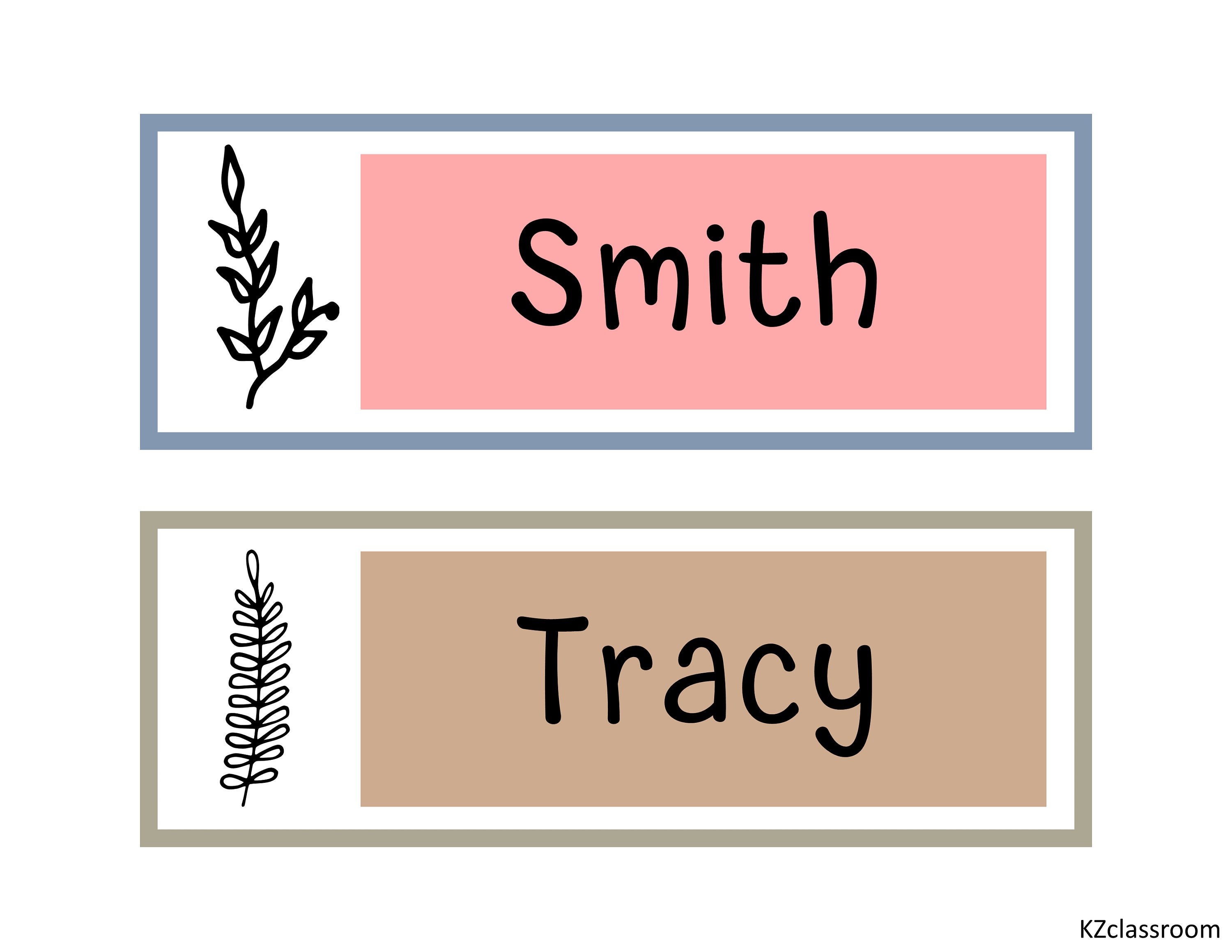 Botanical Classroom Labels, Student Name Tags, Neutral Colors (pptx ...