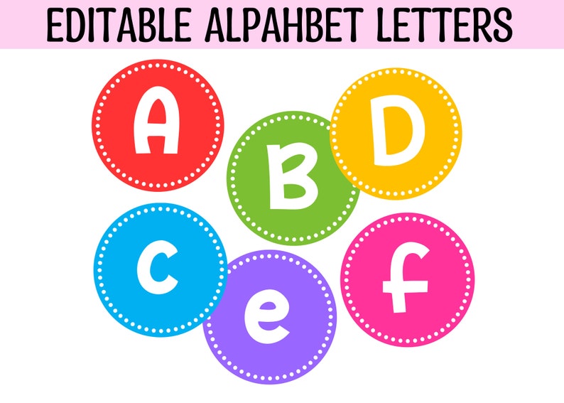 Printable Round Alphabet Letters, Bright Alphabet Letters Posters ...