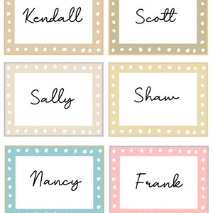 Printable Boho Spotty Student Name Labels, Classroom Labels, Nursery ...