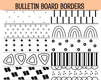 Black and White Bulletin Board Border - Etsy Ireland