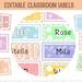 Classroom Labels, Student Name Tags, Name Tags, Pastel Colors Name ...