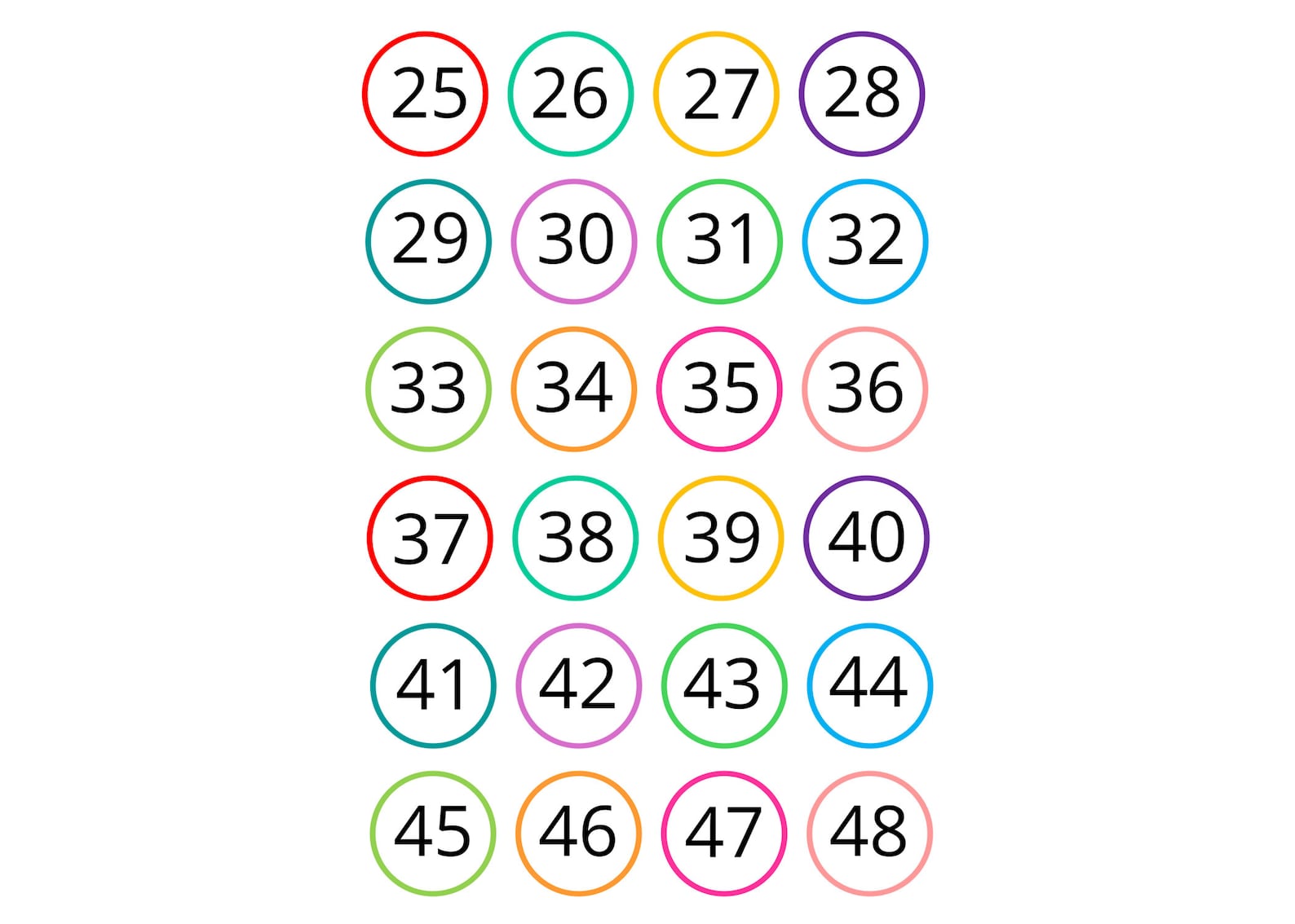 Small Number Tags, Printable Circle Number Labels, Book Bin Labels ...