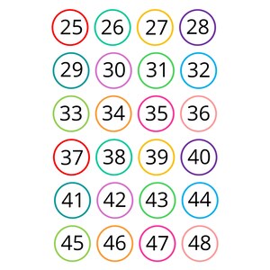Small Number Tags, Printable Circle Number Labels, Book Bin Labels ...