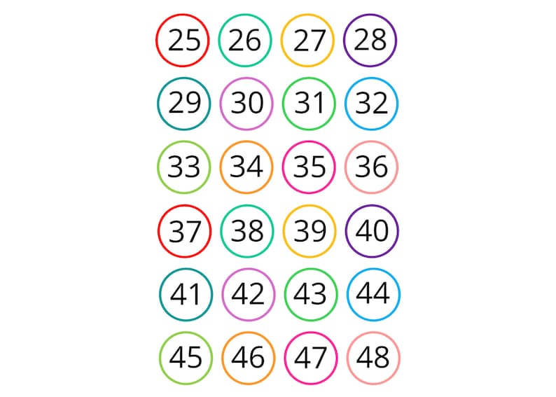 Small Number Tags, Printable Circle Number Labels, Book Bin Labels ...