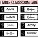 Black and White Classroom Labels, Student Name Tags, Printable ...