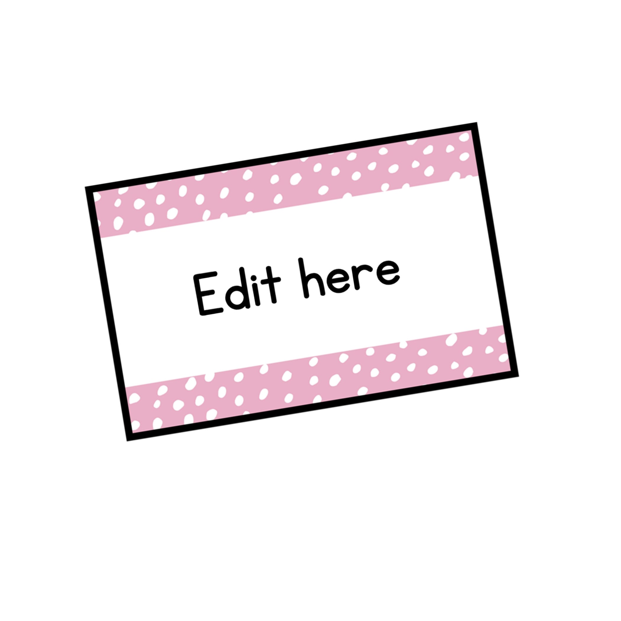 Printable Boho Spotty Name Tags, Cubbylabels, Editable Nametape, Name ...