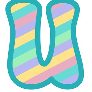 Printable Striped Bulletin Board Letters, Letters for Kids, Letters for ...