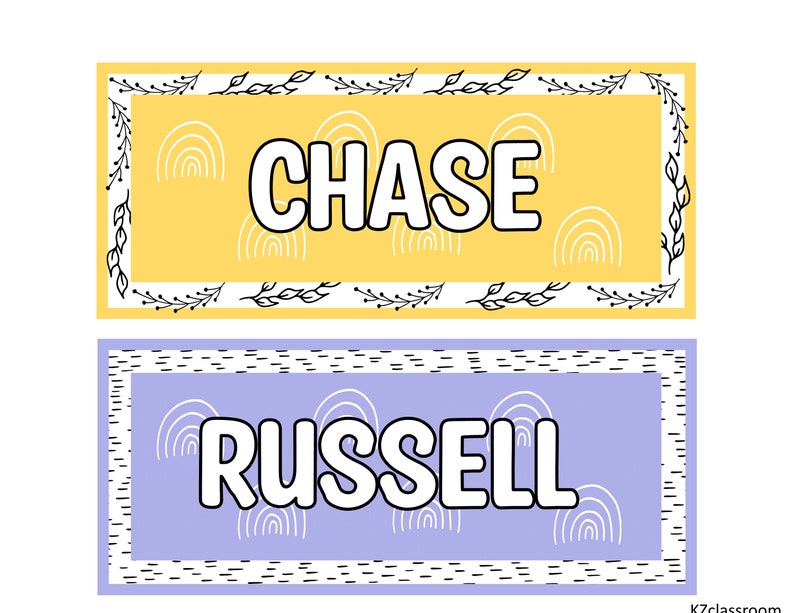 Classroom Labels Student Name Tags Name Tags Pastel Colors - Etsy