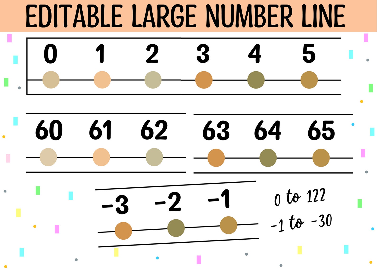 Printable Boho Neutral Large Number Line Large Number Line - Etsy Canada