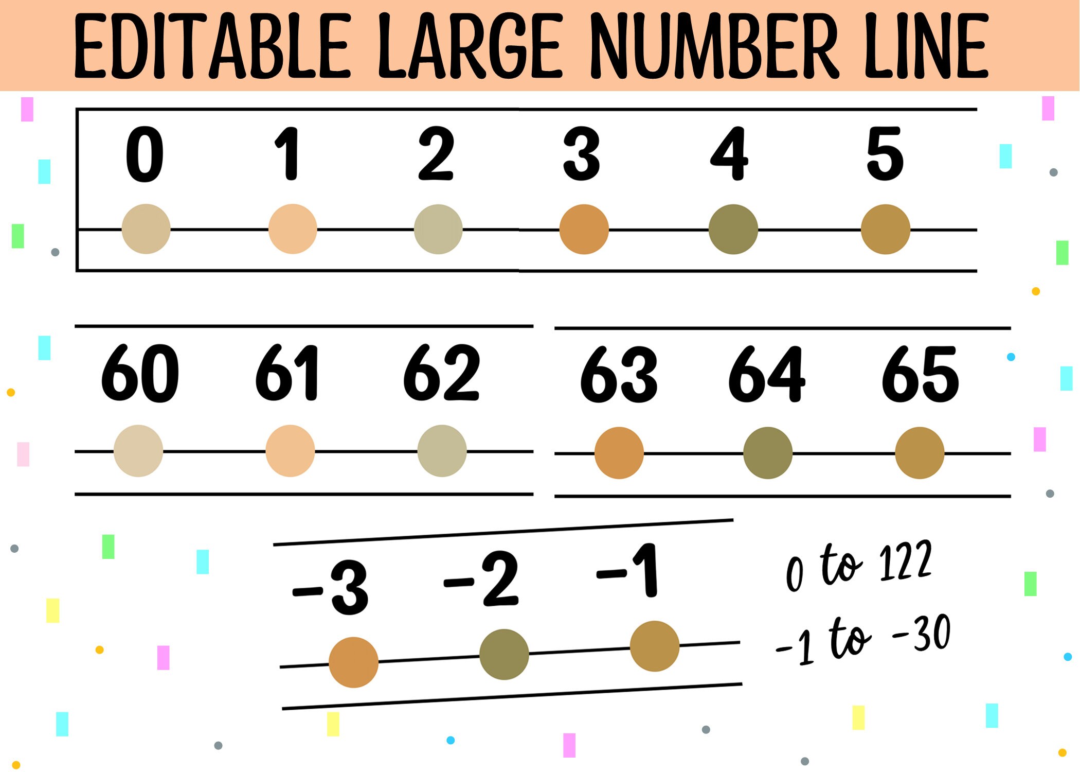 Printable Boho Neutral Large Number Line Large Number Line - Etsy Canada