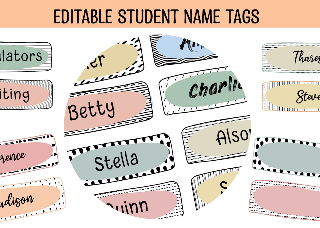 Student Name Tags Student Labels Classroom Labels Boho - Etsy