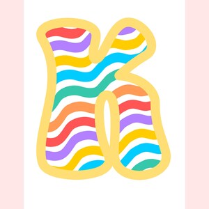 Printable Wavy Pattern Bulletin Board Letters, Funky Large Alphabet ...