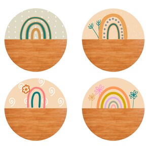 Circular Classroom Labels,student Name Tags,editable Name Tags, Rainbow ...