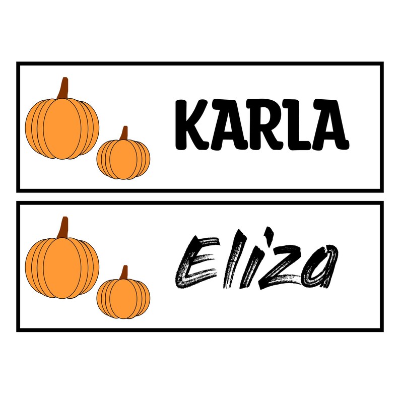 Printable Fall Name Labels, Autumn Classroom Labels, Fall Name Posters ...